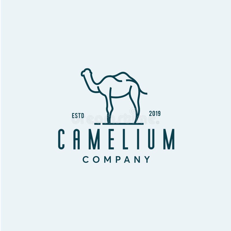 Camel Line Logo Design Template Stock Vector - Illustration of sand ...