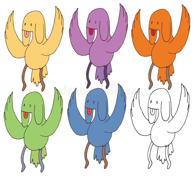 Print Cartoon Doodle Color Set Bird Monster Hand Draw Funny Happy Stock ... Print Cartoon Doodle Color Set Bird Monster Hand Draw Funny Happy Stock ...