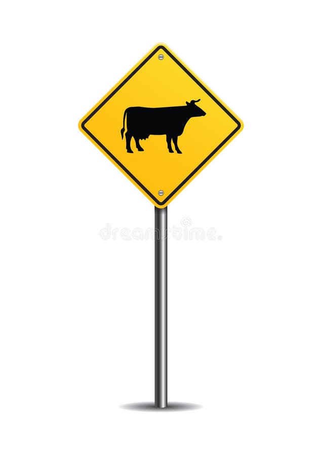 Cattle Crossing Sign. Vector Illustration Decorative Design Stock ...