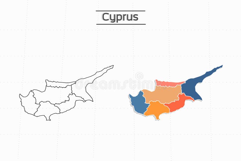 Cyprus Map City Vector Divided by Colorful Outline Simplicity Style ...