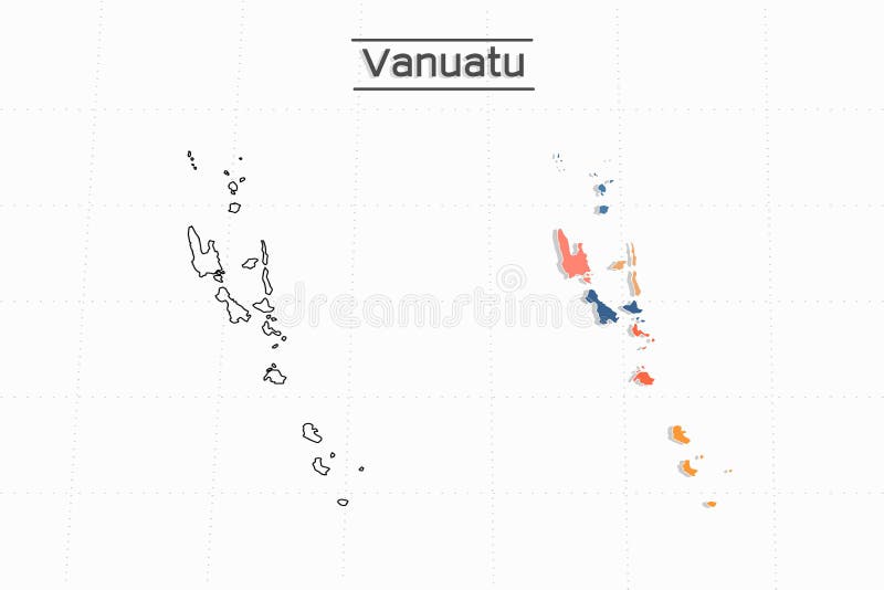 Vanuatu Map City Vector Divided by Colorful Outline Simplicity Style ...