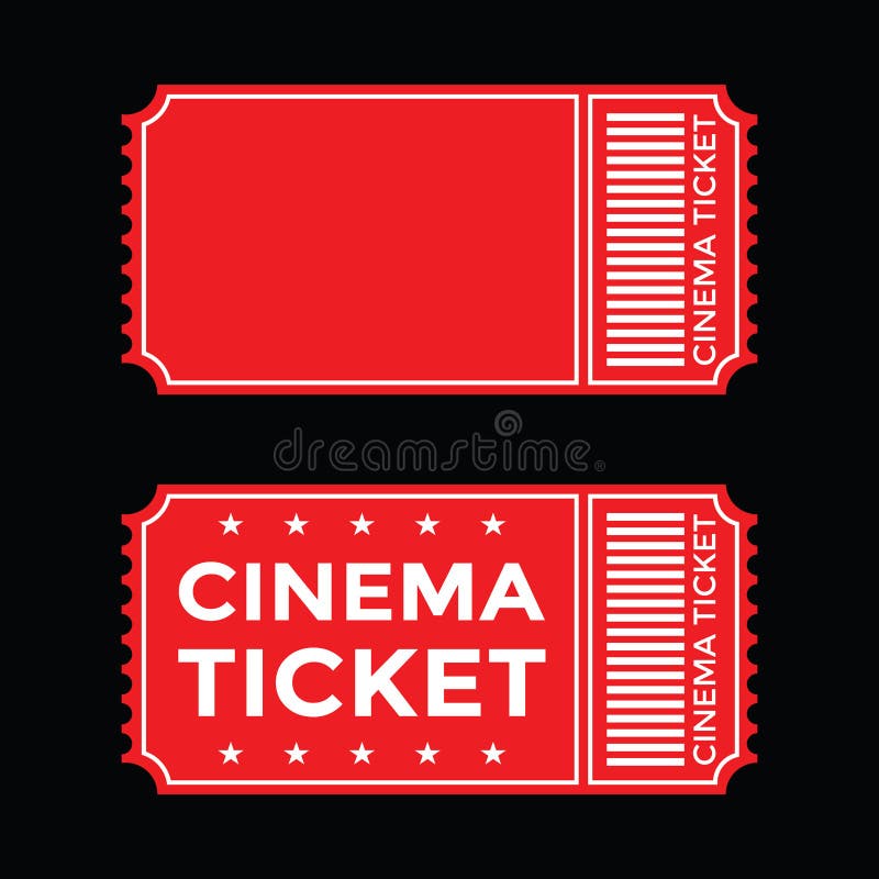 Cinema Ticket Set, Red Color Stock Vector - Illustration of price ...
