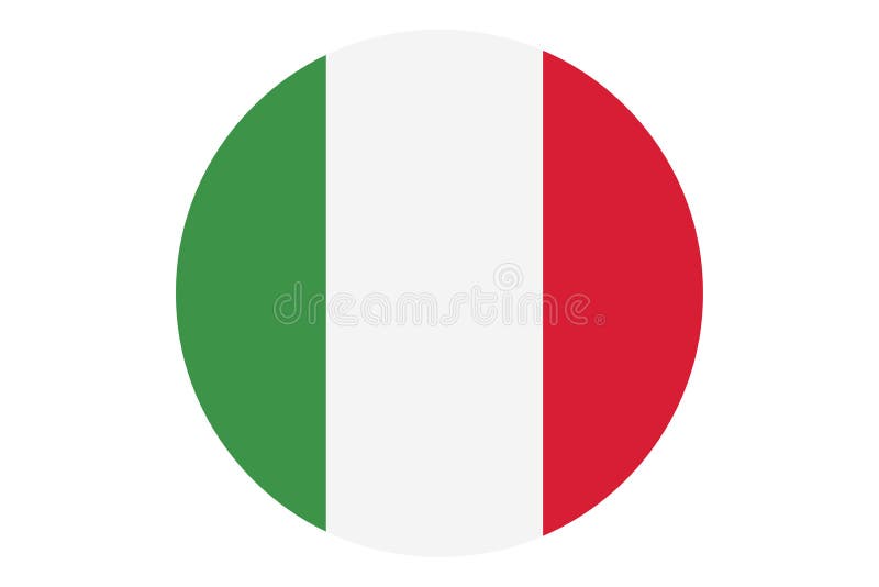 Circle Italy Flag with Grey Border Vector Illustration Isolated on ...