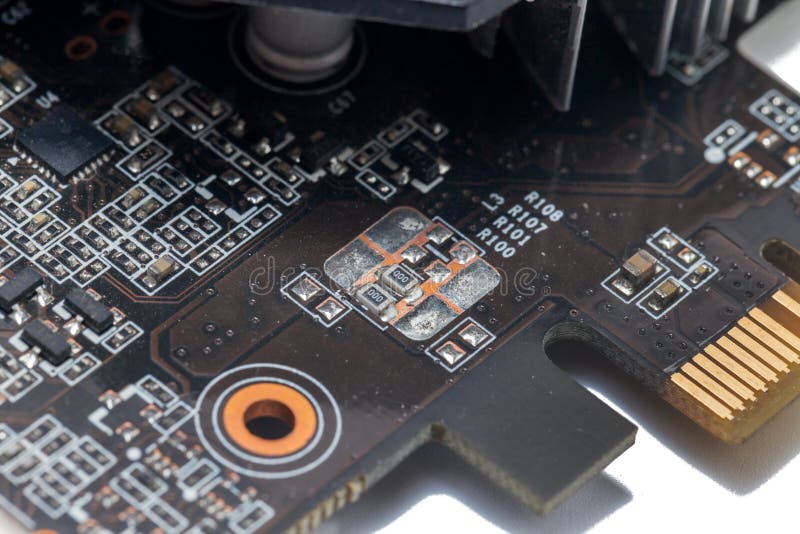 Print Circuit Board of Graphic Card Stock Image - Image of computer ...