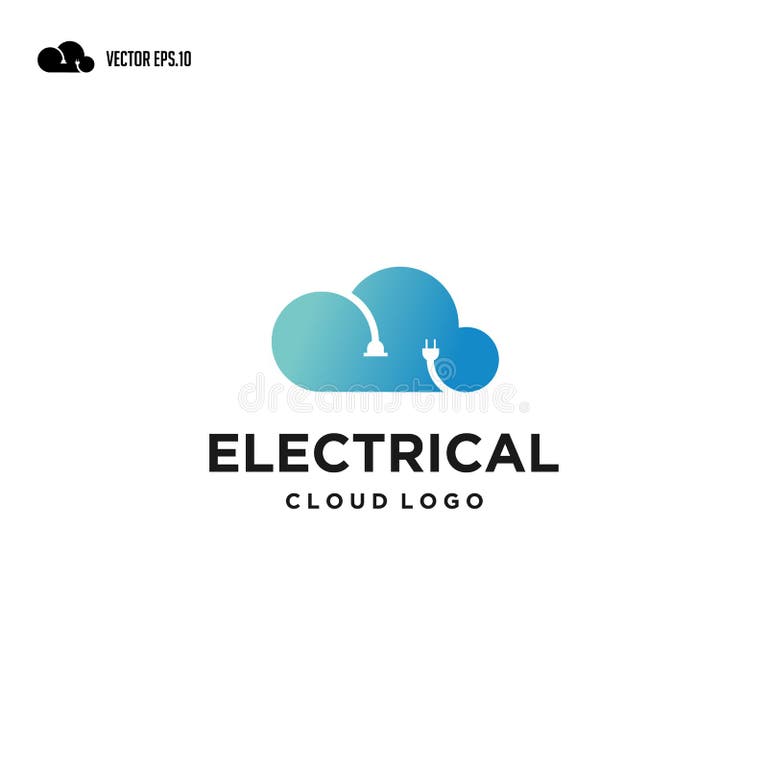 Cloud Power Logo, Cloud Computing with Power Adaptor Logo Stock Vector ...