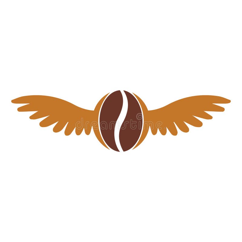Coffee Bean Wings Logo Design. Stock Vector - Illustration of aroma ...