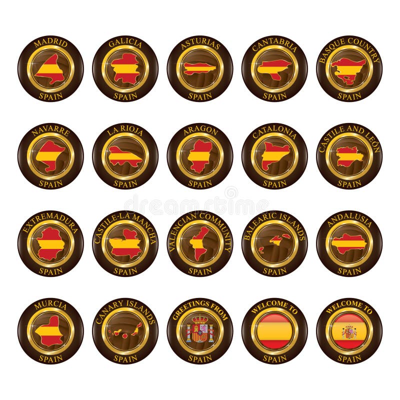 Spanish Regions Flag Collection Stock Illustrations – 25 Spanish ...