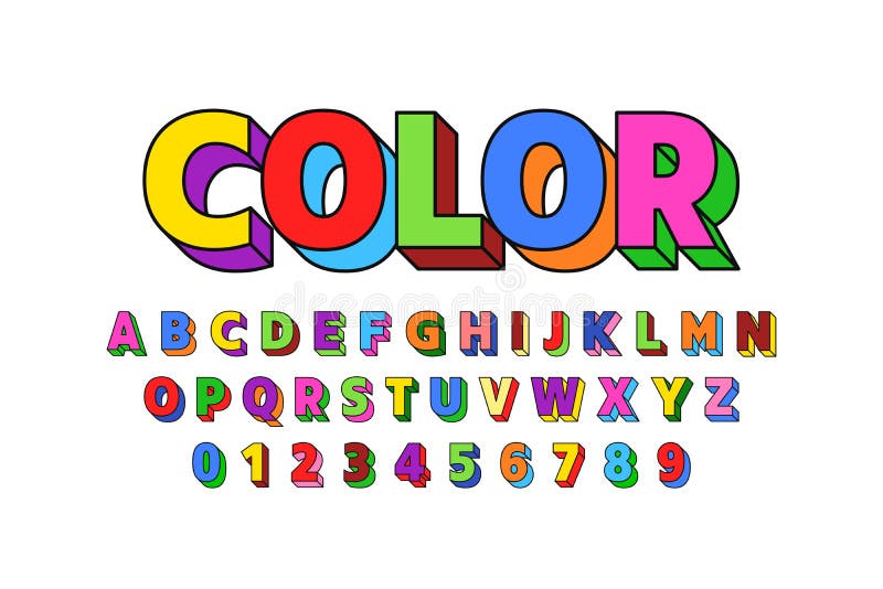 Colorful font design stock vector. Illustration of font - 126762721