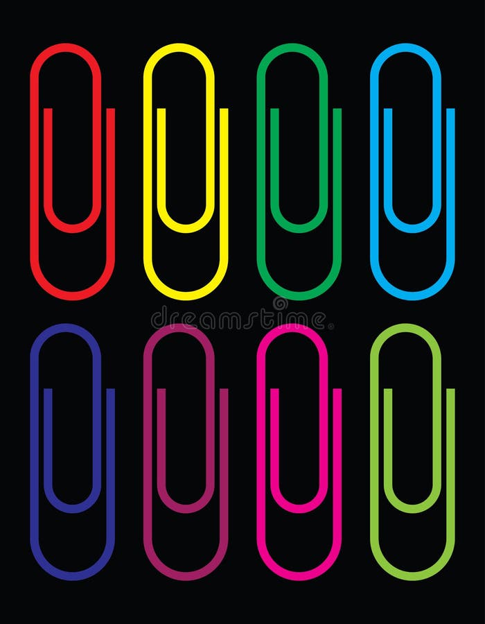 Colorful paperclip set stock vector. Illustration of design - 264441652