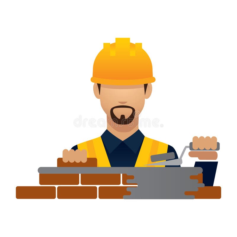 Brick layering stock vector. Illustration of build, wall - 1916192