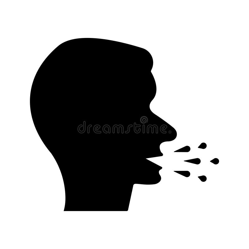 Cough Vector Icon on White Background. Linear Icon with Cough Stock ...