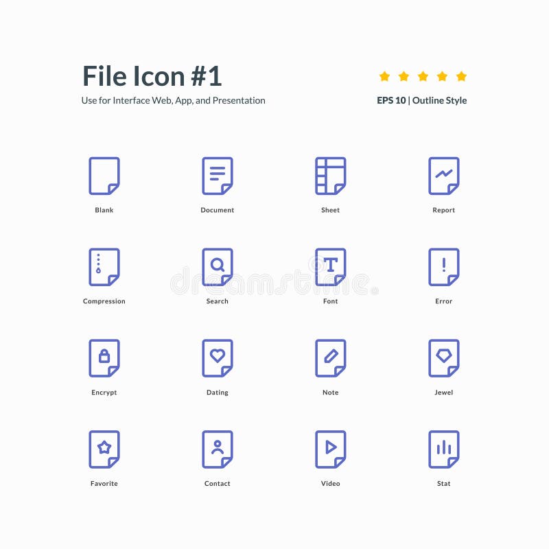Create New File App Icon Set Interface Part 1 Vector Graphic Design ...