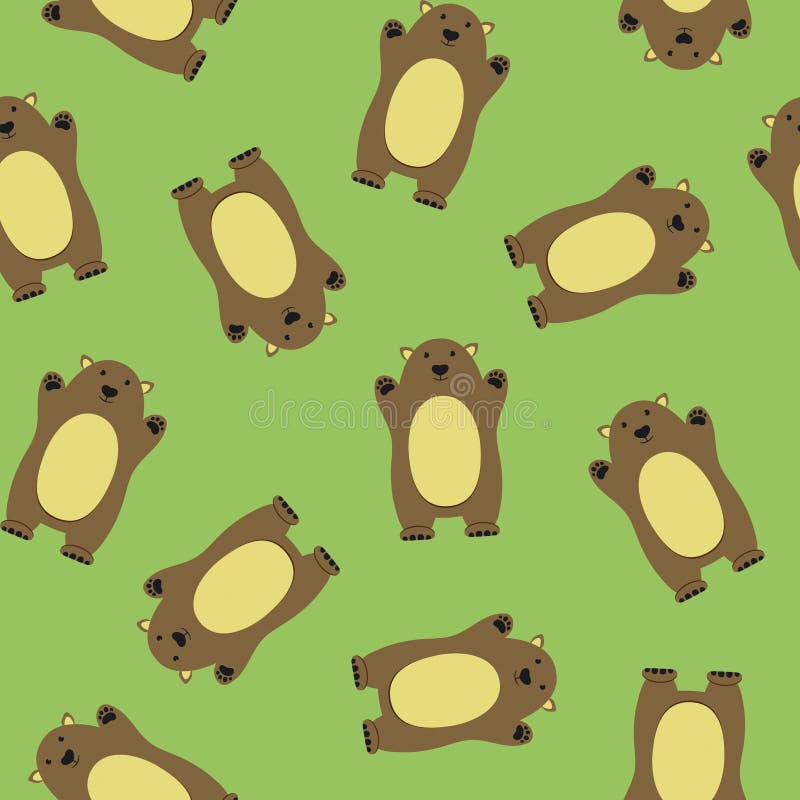 Seamless Pattern with Brown Bears. Forest Background Stock Vector ...