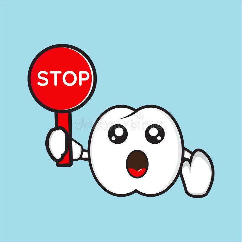 Tooth Character Stop Sign Stock Illustrations – 46 Tooth Character Stop ...