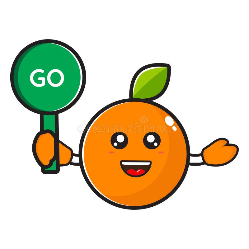 Orange Mascot Warns Vector Illustration Eps 10 Stock Vector ...