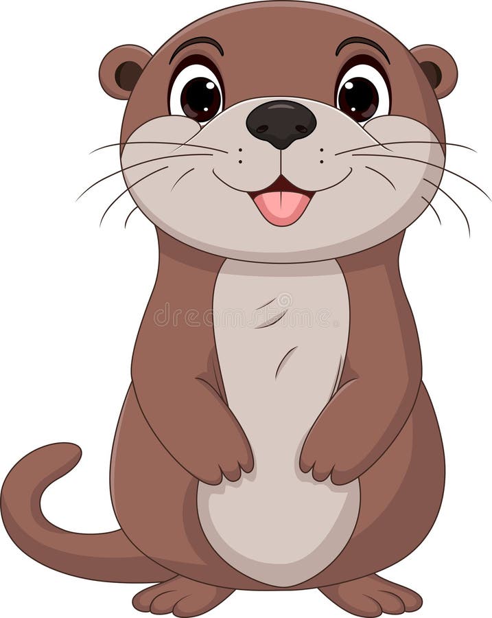 Cute Otter Cartoon stock vector. Illustration of drawing - 309664165