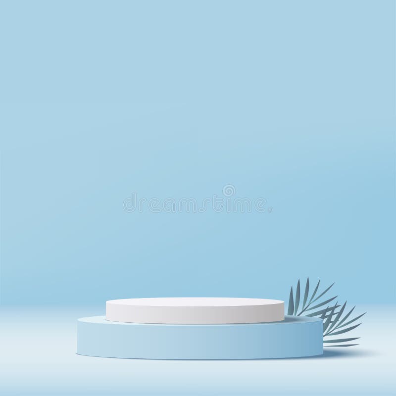 Print3d Blue Color Podium and Minimal Blue Color Wall Scene. 3d Podium ...