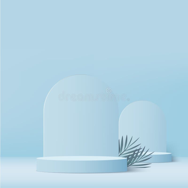 Print3d Blue Color Podium and Minimal Blue Color Wall Scene. 3d Podium ...