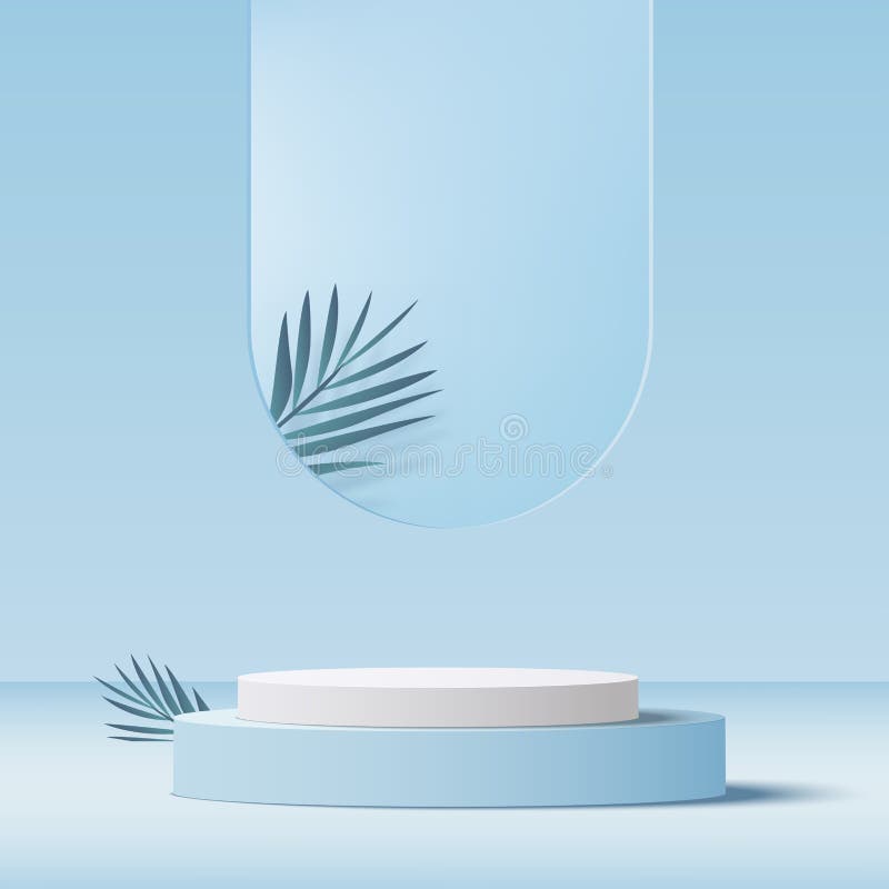 Print3d Blue Color Podium and Minimal Blue Color Wall Scene. 3d Podium ...