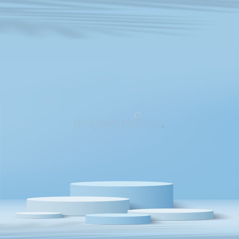 Print3d Blue Color Podium and Minimal Blue Color Wall Scene. 3d Podium ...