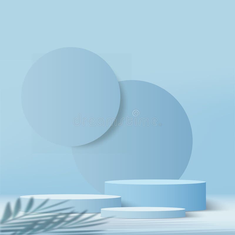 Print3d Blue Color Podium and Minimal Blue Color Wall Scene. 3d Podium ...