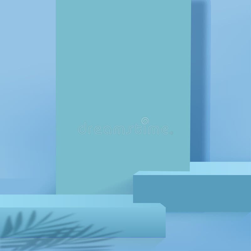 Print3d Blue Color Podium and Minimal Blue Color Wall Scene. 3d Podium ...