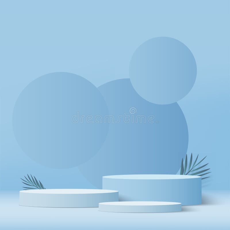 Print3d Blue Color Podium and Minimal Blue Color Wall Scene. 3d Podium ...