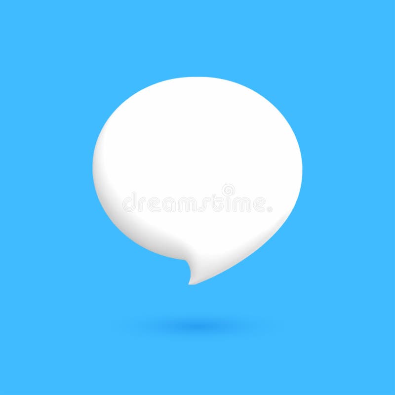 3d White Speech Bubble. Circle Speech Bubble Icon Stock Vector ...