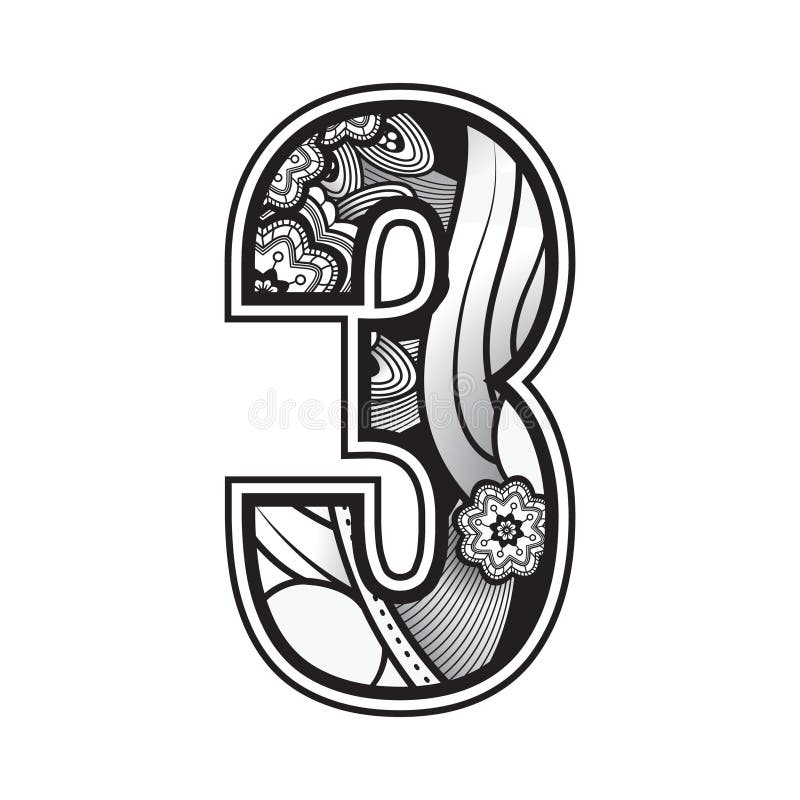Decorative Number 3 Stock Illustrations – 1,752 Decorative Number 3 ...