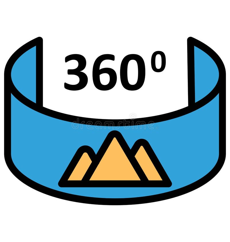 360 Degree Image Isolated Vector Icon Which Can Easily Modify or Edit ...