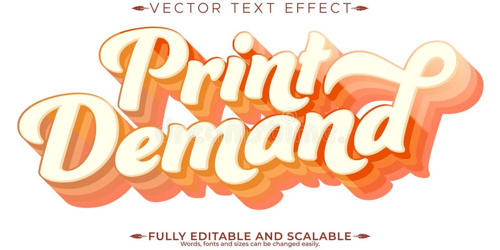 Print on Demand Text Effect, Editable Modern and Poster Text Style ...