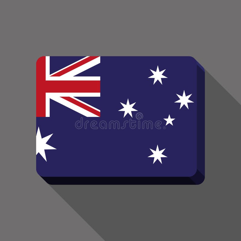 Rectangular Button Flag of Australia. Stock Vector - Illustration of ...