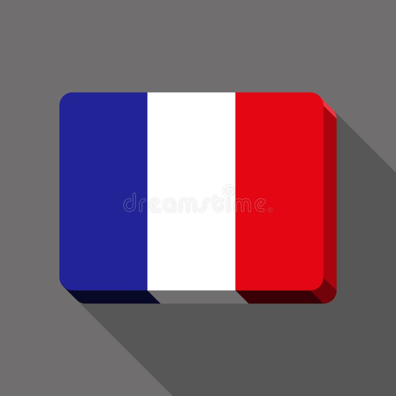 Rectangular Button Flag of France. Stock Vector - Illustration of ...