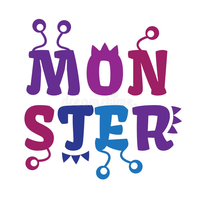 Monsters Letter and Word Monster Print Design Stock Vector ...