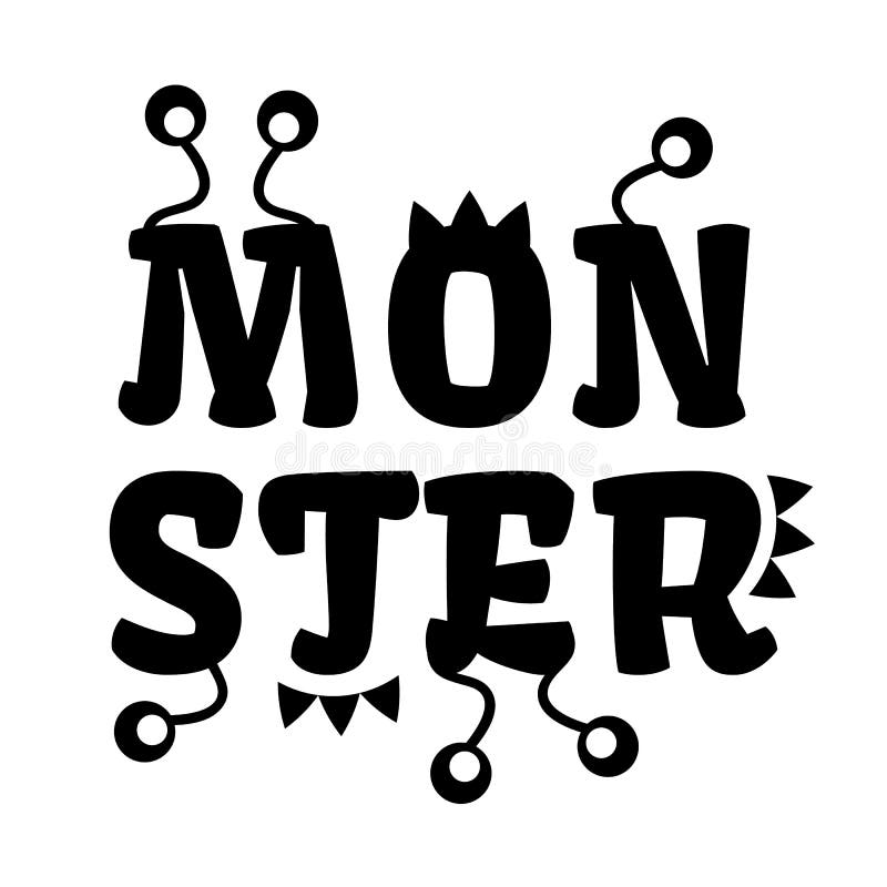 Monsters Letter and Word Monster Print Design Stock Vector ...