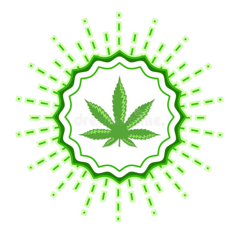 Marijuana Emblem Vector Seal, Cannabis Leaf Plant Sign Illustration ...