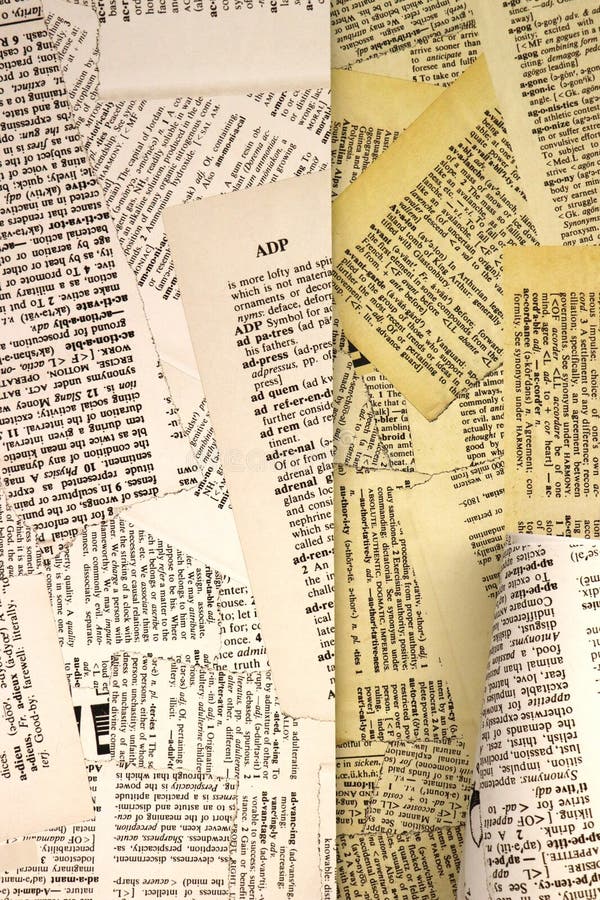 Dictionary Text Scrap Collage Stock Photos - Free & Royalty-Free Stock ...