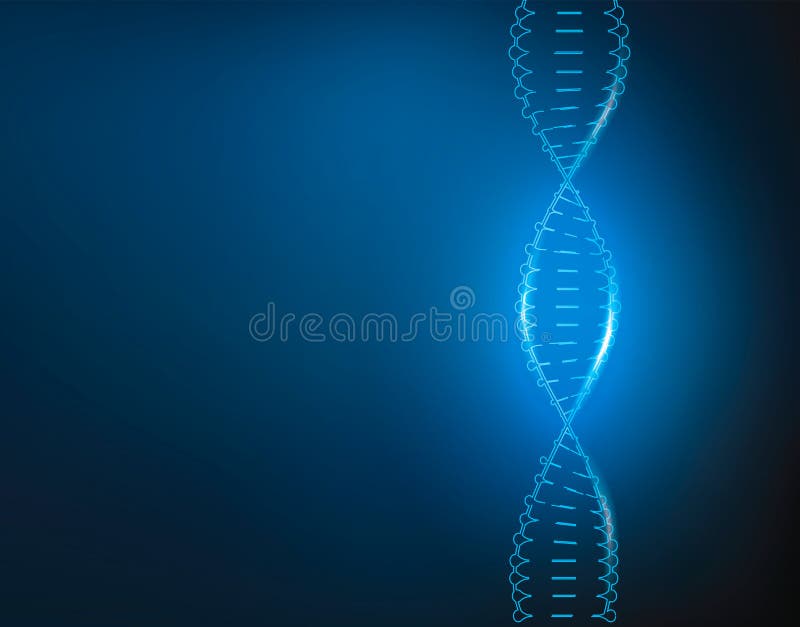 Dna Vector Blue Line Blue Background Stock Image - Image of atom ...