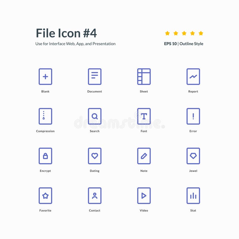 Document File Icon Set Interface App Part 4 Vector Graphic Design ...