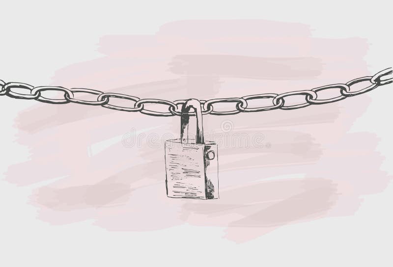 Door Lock Hand Drawn Vector Illustration Stock Vector - Illustration of ...