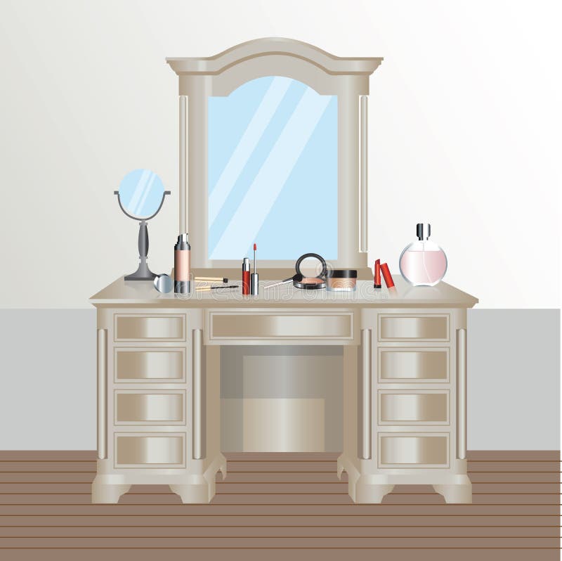 Dressing Table. Vector Illustration Decorative Design Stock Vector ...
