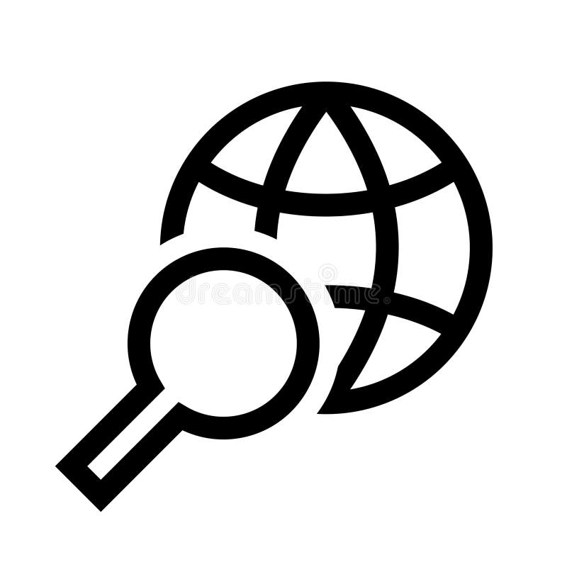 Earth or Globe with Magnifying Glass Stock Vector - Illustration of ...