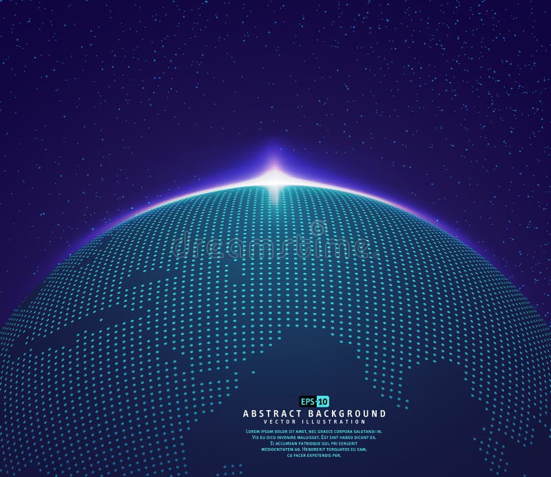 Earth Space Globe Planet with Blue Rays Stock Vector - Illustration of ...