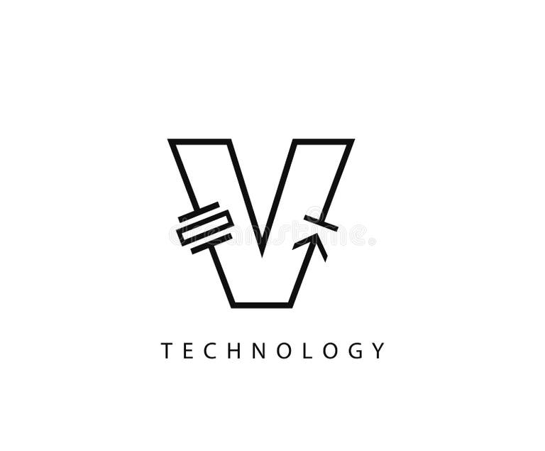 Electrical V Letter Logo Icon Design Stock Illustration - Illustration ...