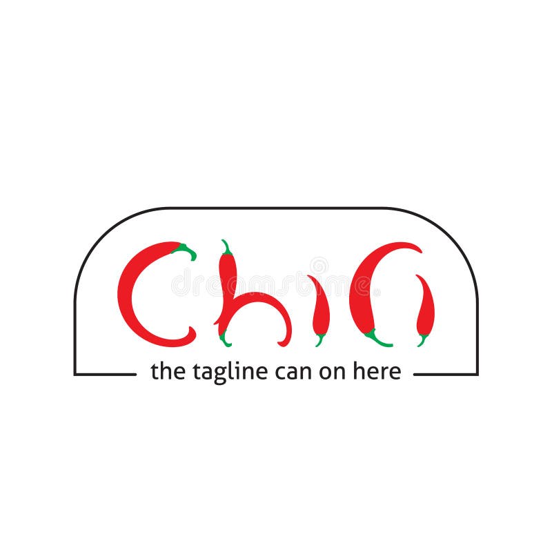 Logo Design with Red Cili Icon Stock Illustration - Illustration of ...