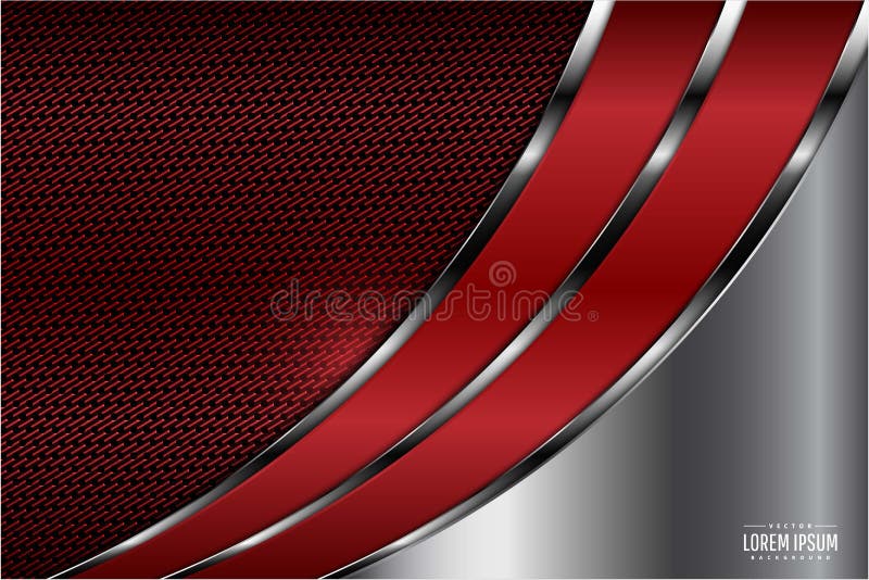 Elegant Metallic Background.Red and Silver with Carbon Fiber Dark Space ...