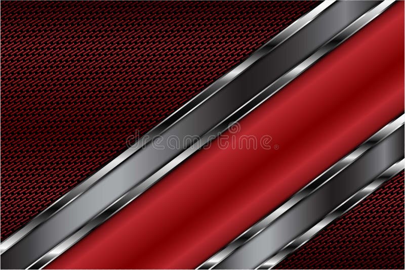 Elegant Metallic Background.Red and Silver with Carbon Fiber Dark Space ...