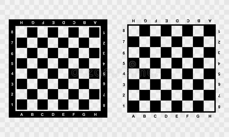 Empty Chess Board Vector Icon on Transparent Background. Black and ...