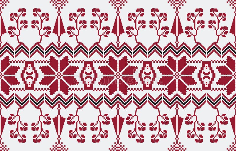 Traditional Folk Clothing Ethnic Print Fabric Pattern Geometry Seamless