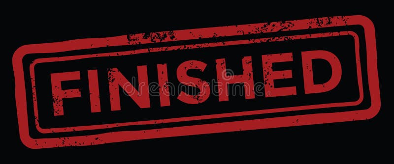 Finished, Red Grunge Rubber Stamp Stock Vector - Illustration of ...